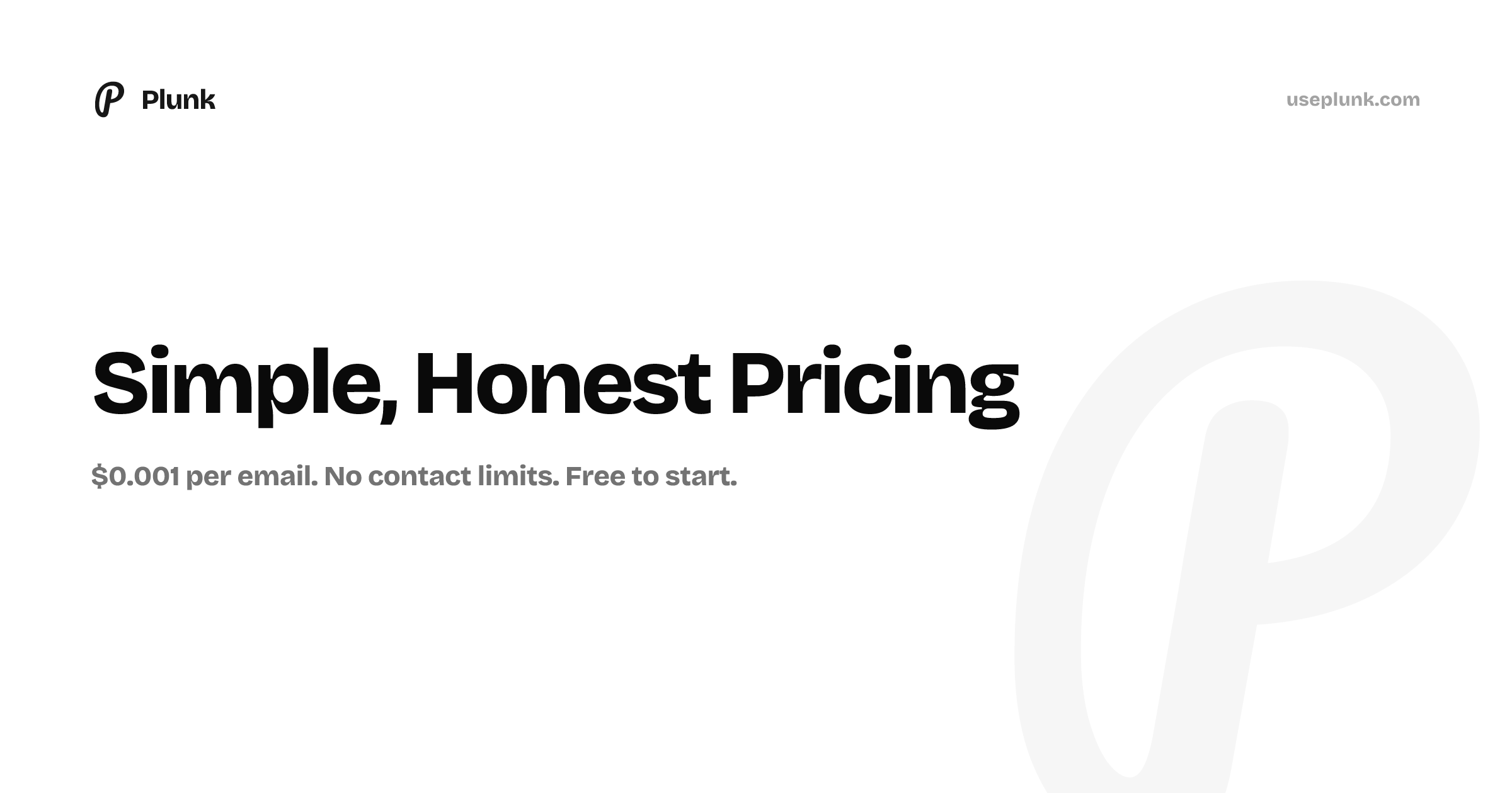 Plunk Pricing | The Open-Source Email Platform